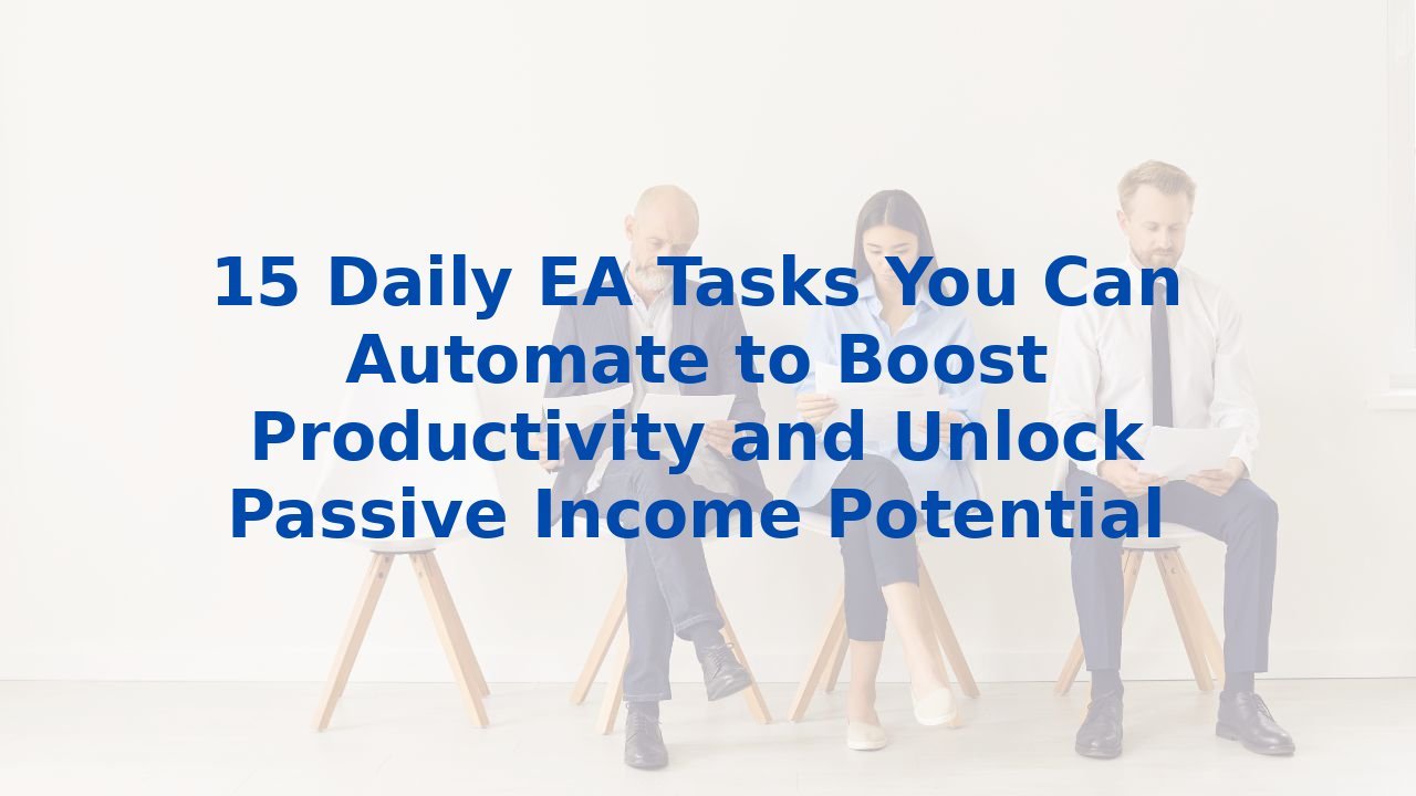 15 Daily EA Tasks You Can Automate to Boost Productivity and Unlock Passive Income Potential