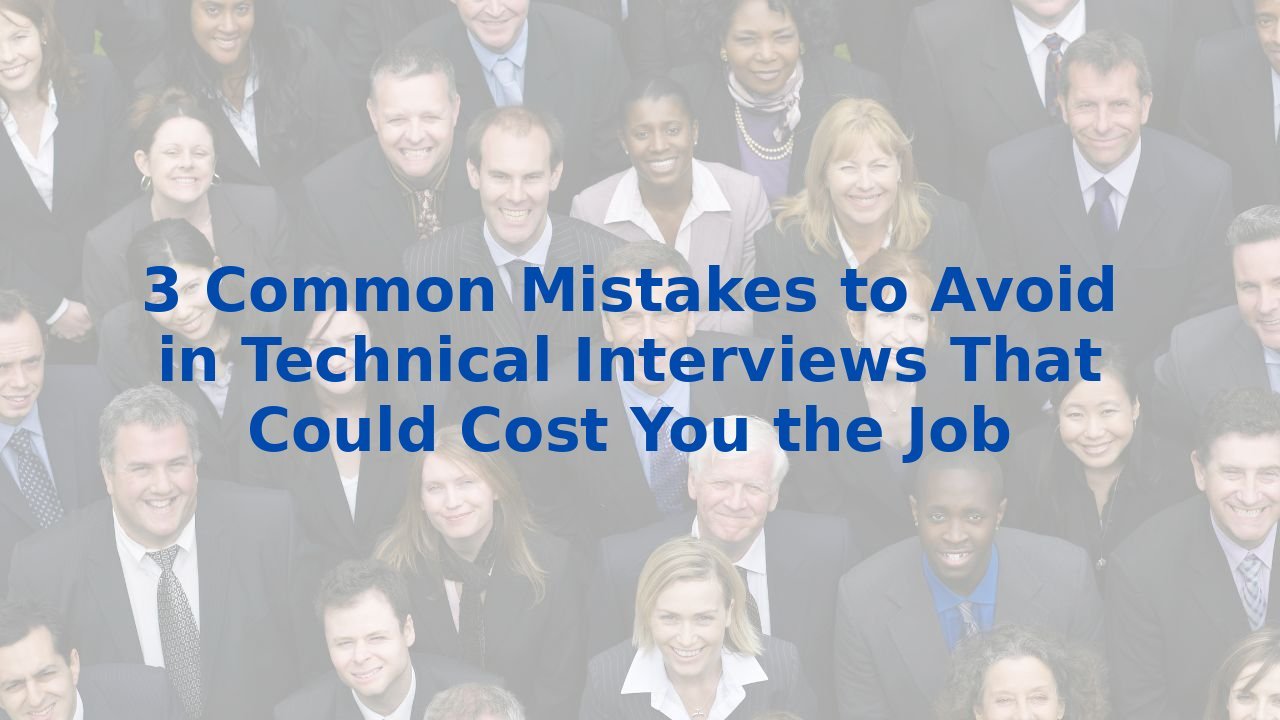 3 Common Mistakes to Avoid in Technical Interviews That Could Cost You the Job