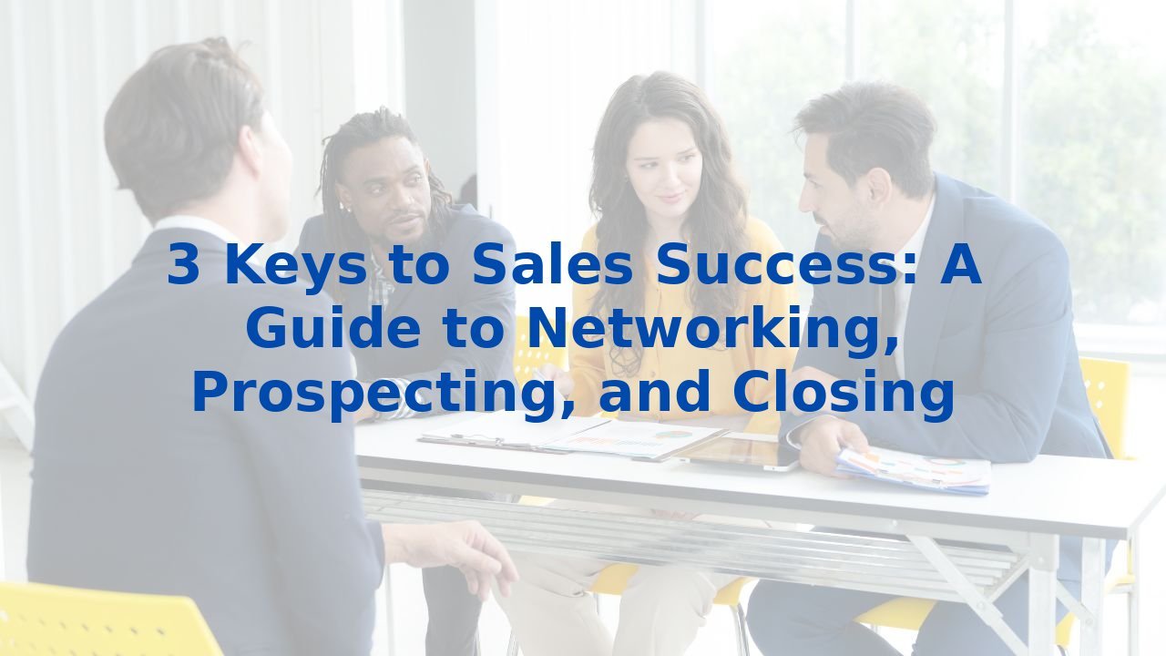 3 Keys to Sales Success: A Guide to Networking, Prospecting, and Closing