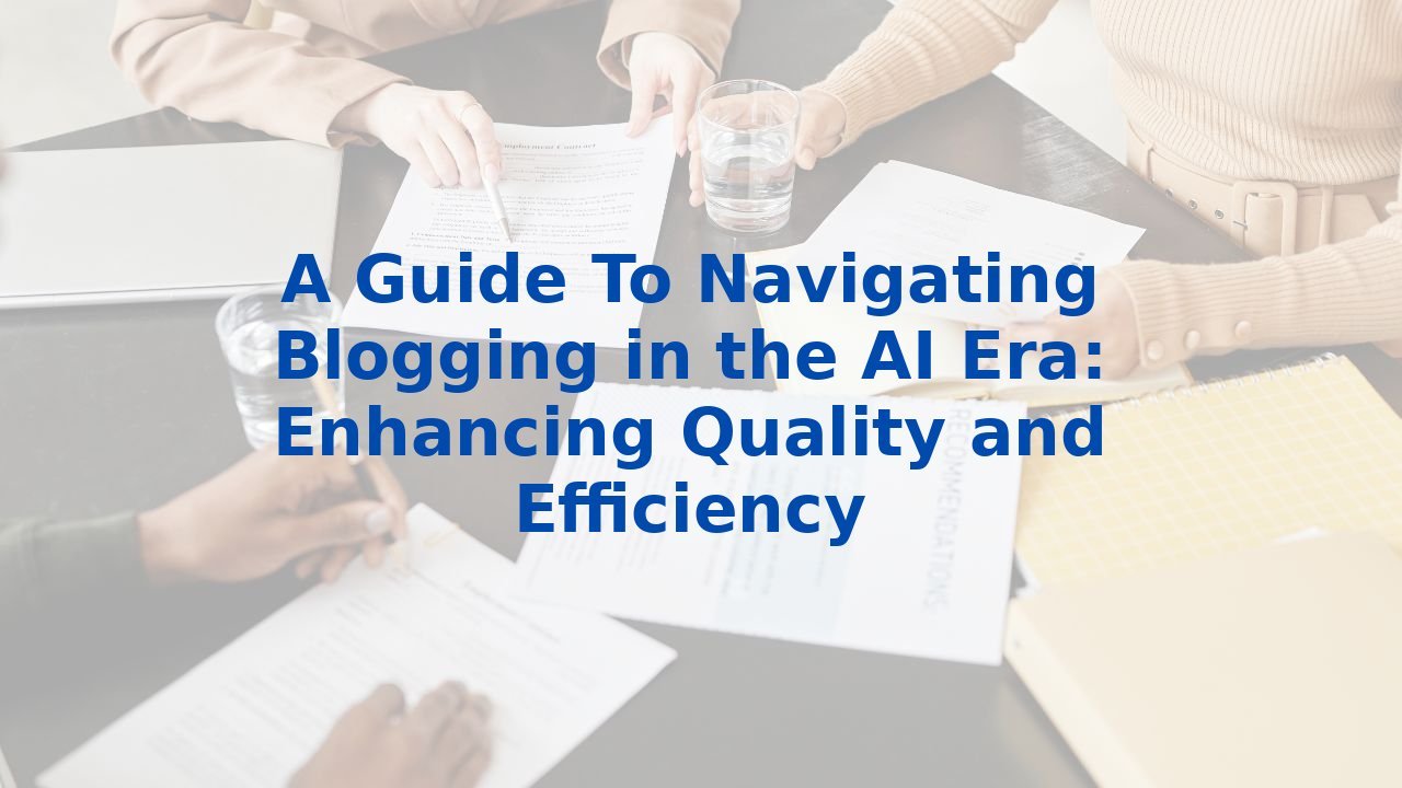A Guide To Navigating Blogging in the AI Era: Enhancing Quality and ...