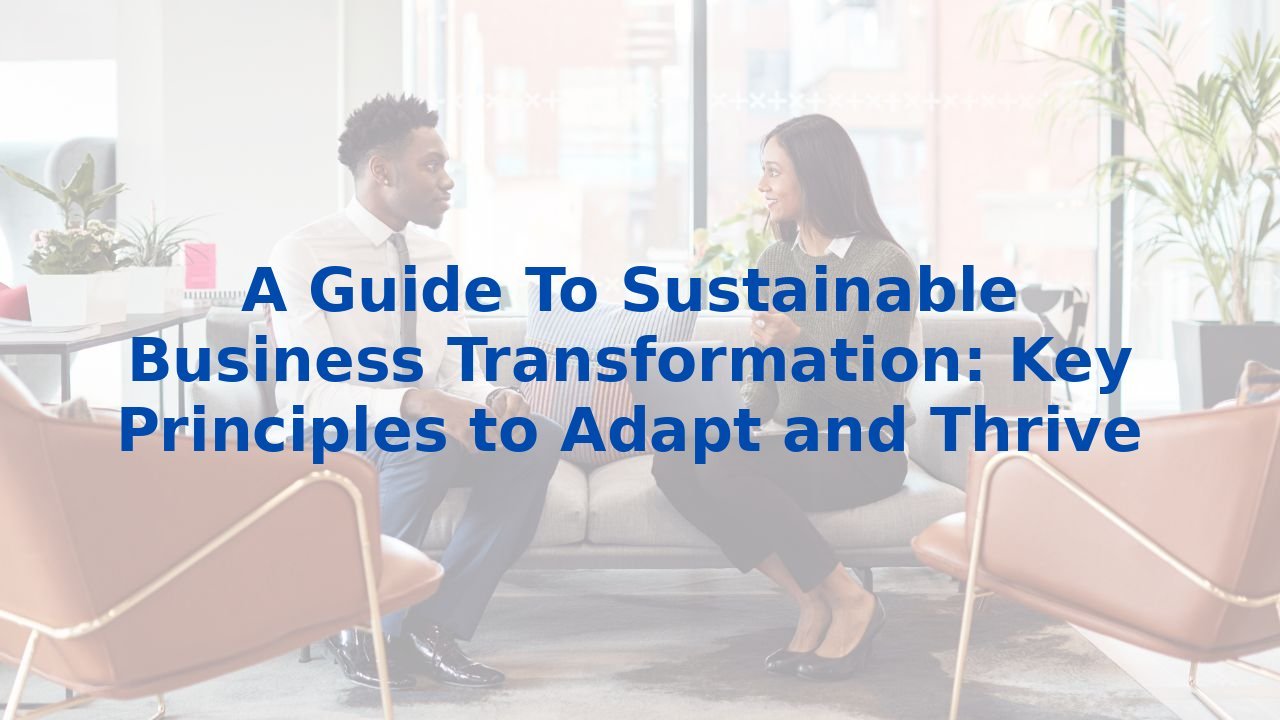 A Guide To Sustainable Business Transformation: Key Principles to Adapt ...