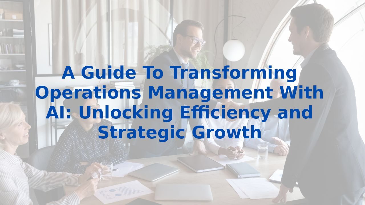 A Guide To Transforming Operations Management With AI: Unlocking Efficiency and Strategic Growth