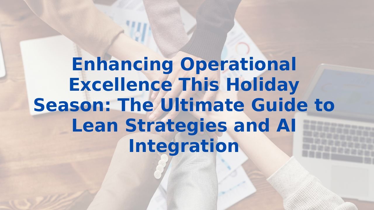 Enhancing Operational Excellence This Holiday Season: The Ultimate Guide to Lean Strategies and ...