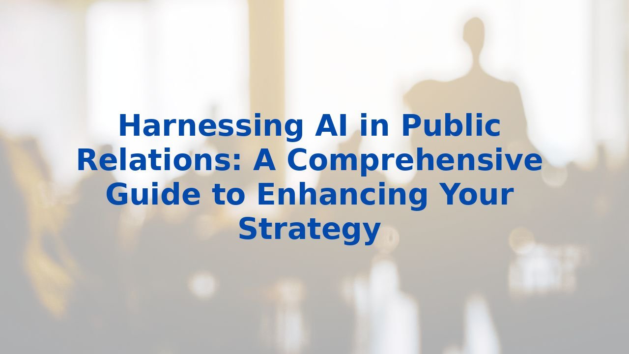 Harnessing AI in Public Relations: A Comprehensive Guide to Enhancing Your Strategy