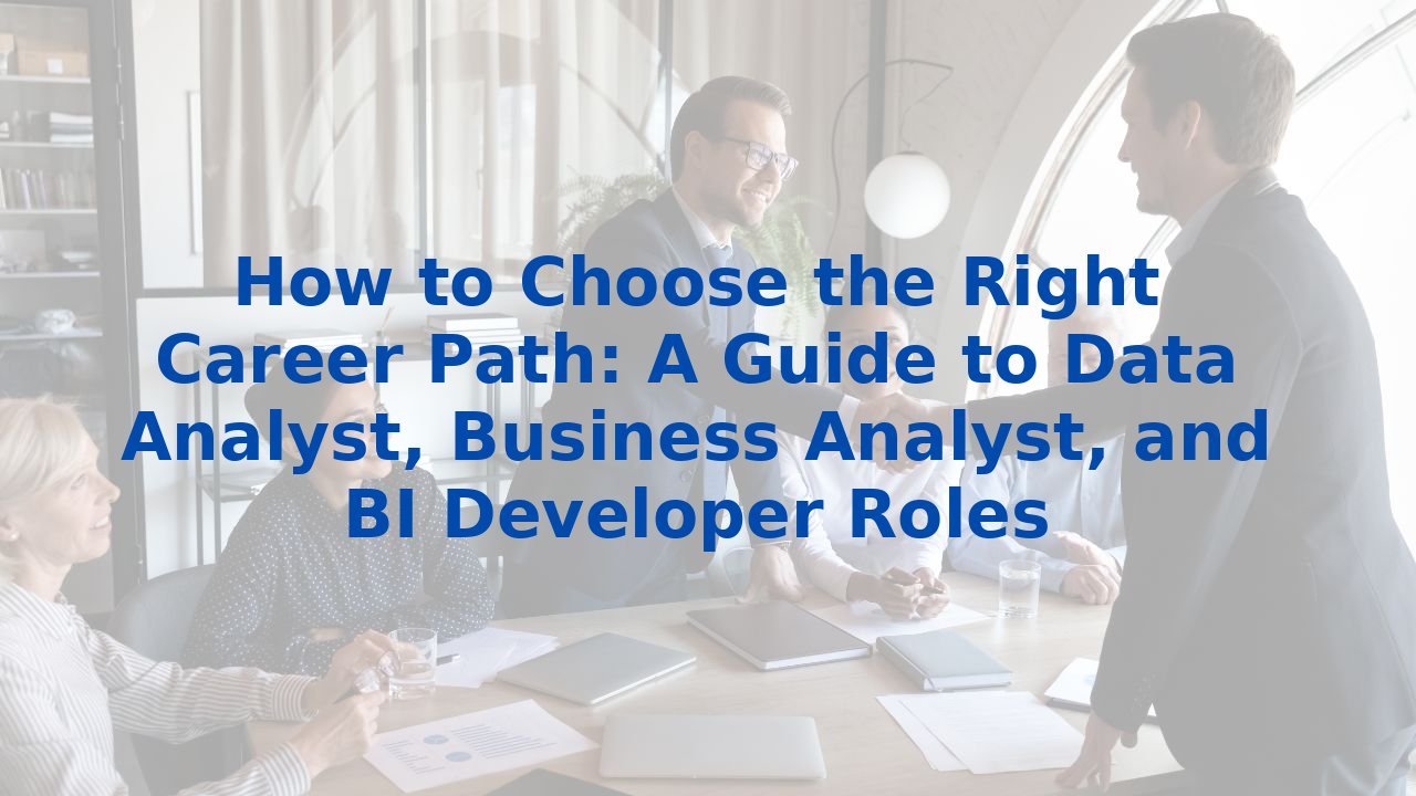 How to Choose the Right Career Path: A Guide to Data Analyst, Business Analyst, and BI Developer ...