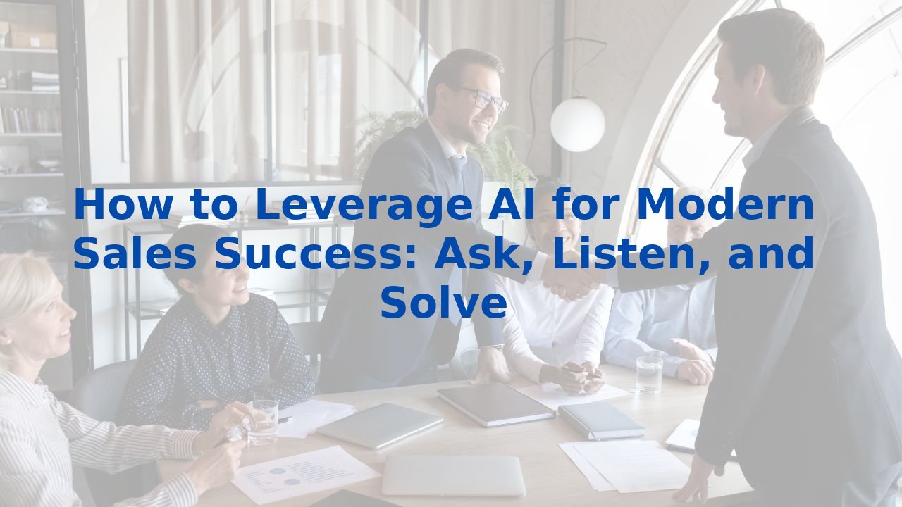 How to Leverage AI for Modern Sales Success: Ask, Listen, and Solve