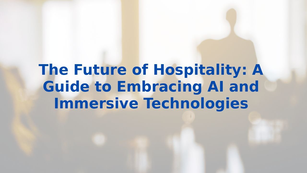 The Future of Hospitality: A Guide to Embracing AI and Immersive ...