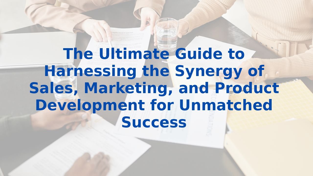 The Ultimate Guide to Harnessing the Synergy of Sales, Marketing, and Product Development for ...