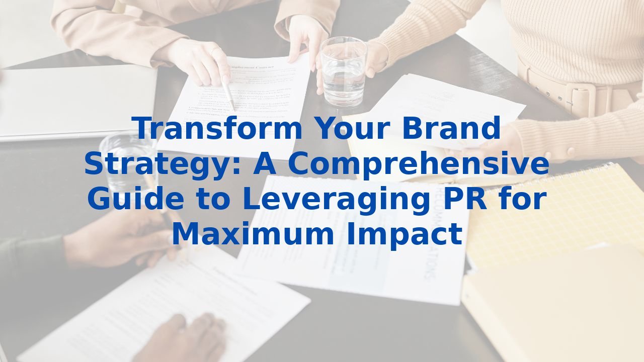Transform Your Brand Strategy: A Comprehensive Guide to Leveraging PR ...