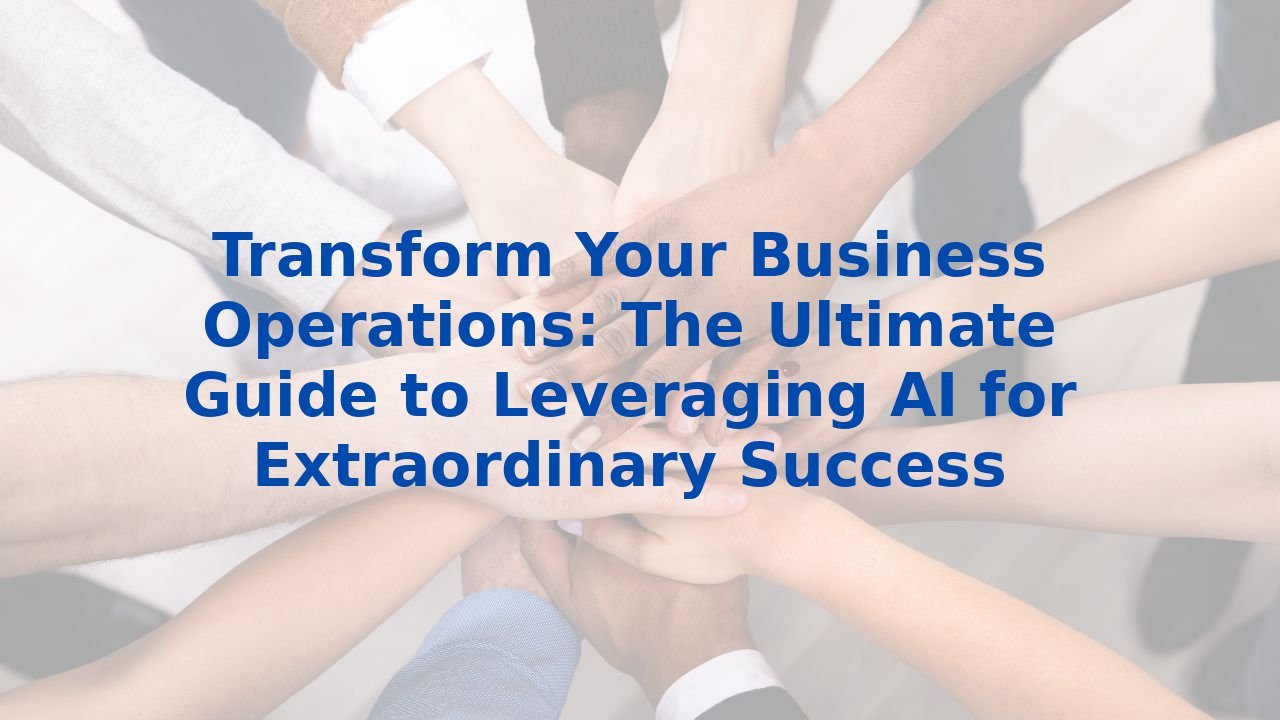 Transform Your Business Operations: The Ultimate Guide to Leveraging AI for Extraordinary Success