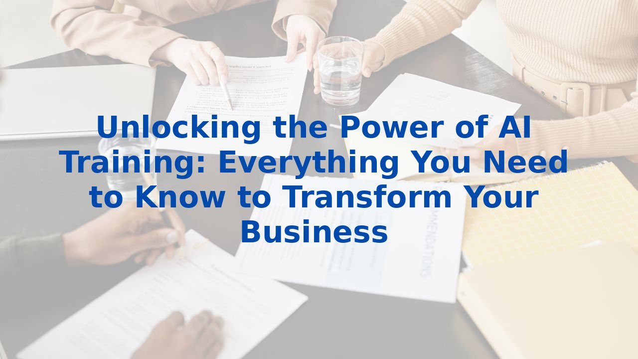 Unlocking the Power of AI Training: Everything You Need to Know to ...