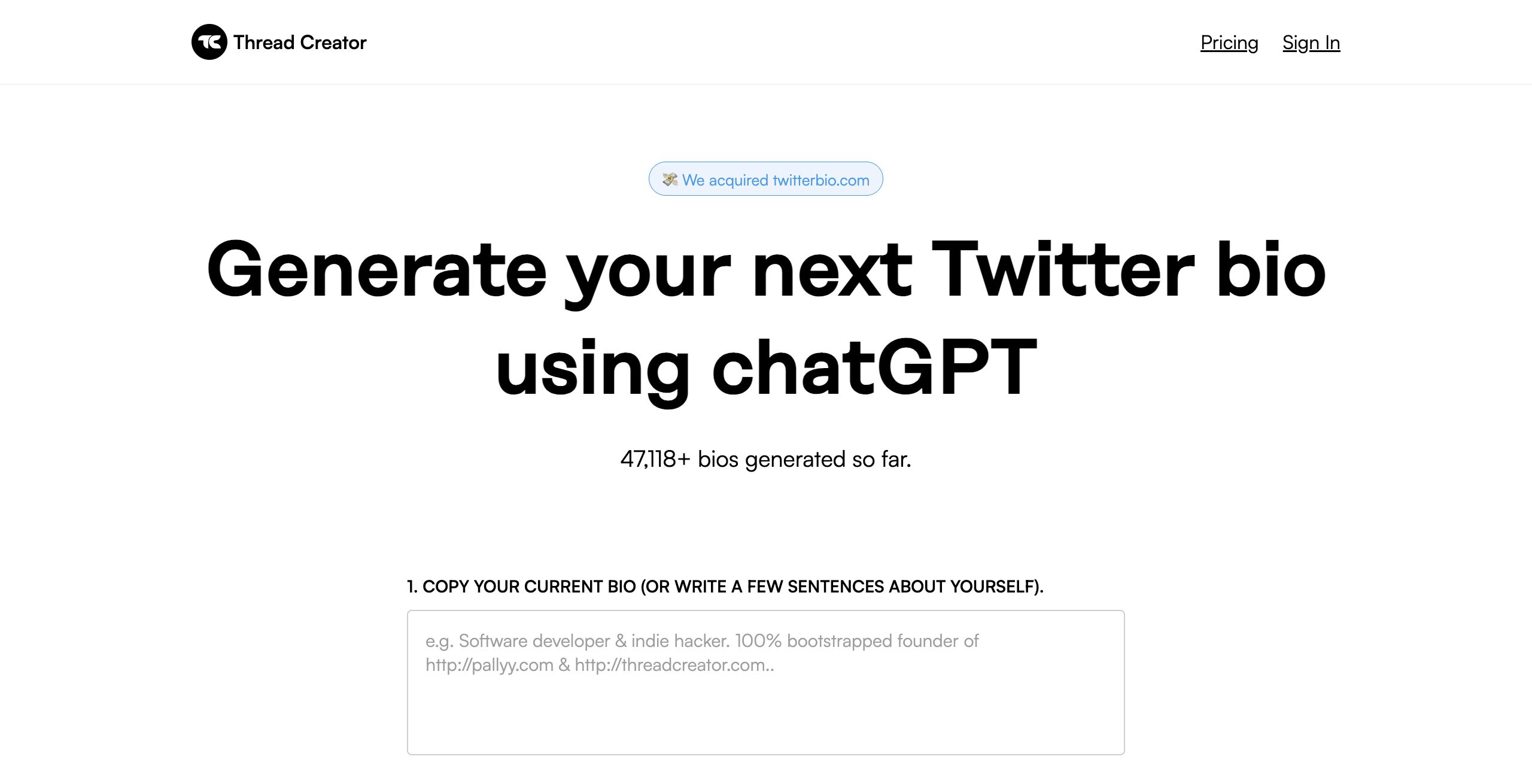 Twitter Bio Generator